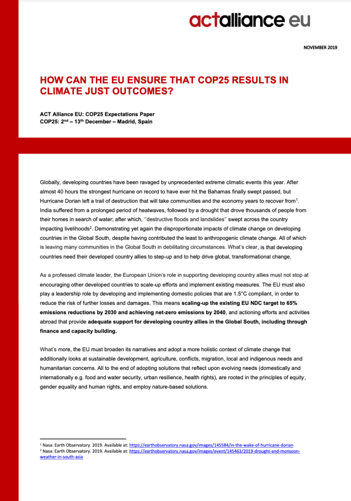 The EU must push for climate-just outcomes following COP25