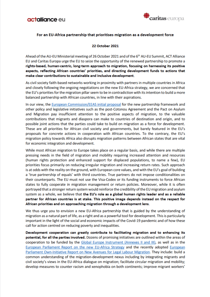 Migration - ACT Alliance EU