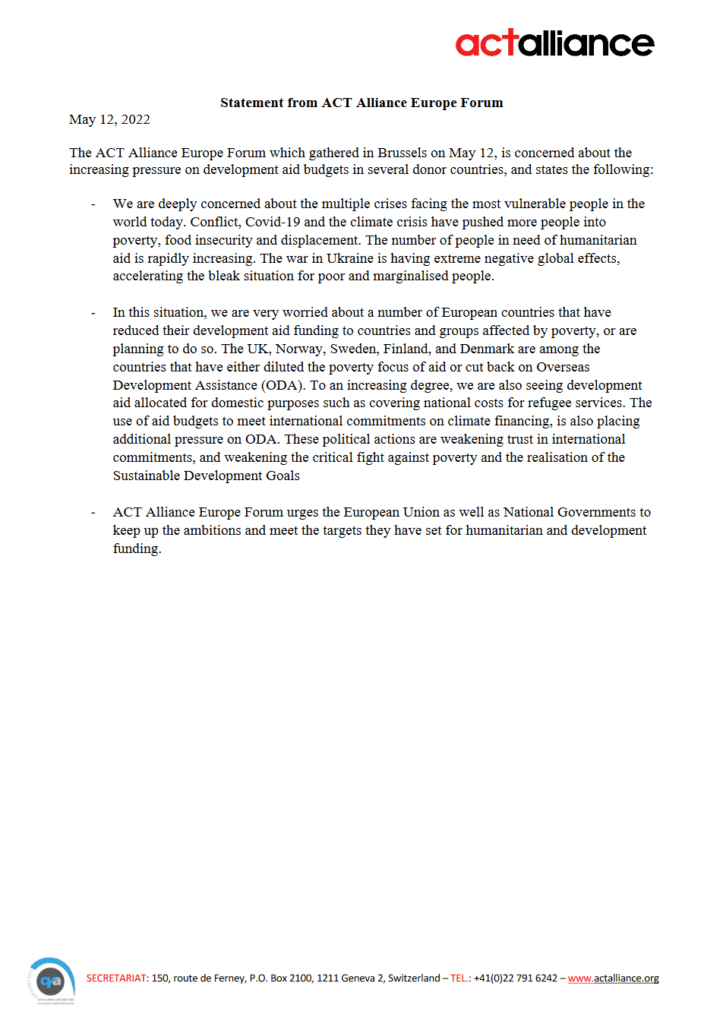 Food Security - ACT Alliance EU